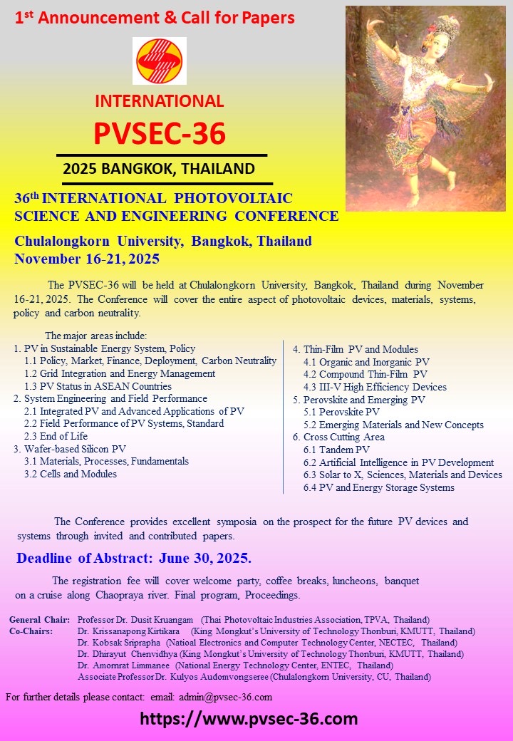 PVSEC-36 | 36th International Photovoltaic Science and Engineering ...
